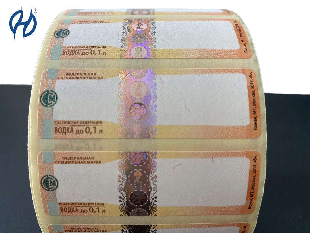 Security Paper Adhesive Tax Stamp Label CMYK / Pantone Color Printing ...