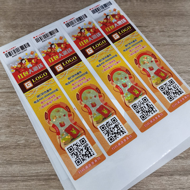 Custom Waterproof QR Code Security Labels Die Cut Roll Scanning Product ...