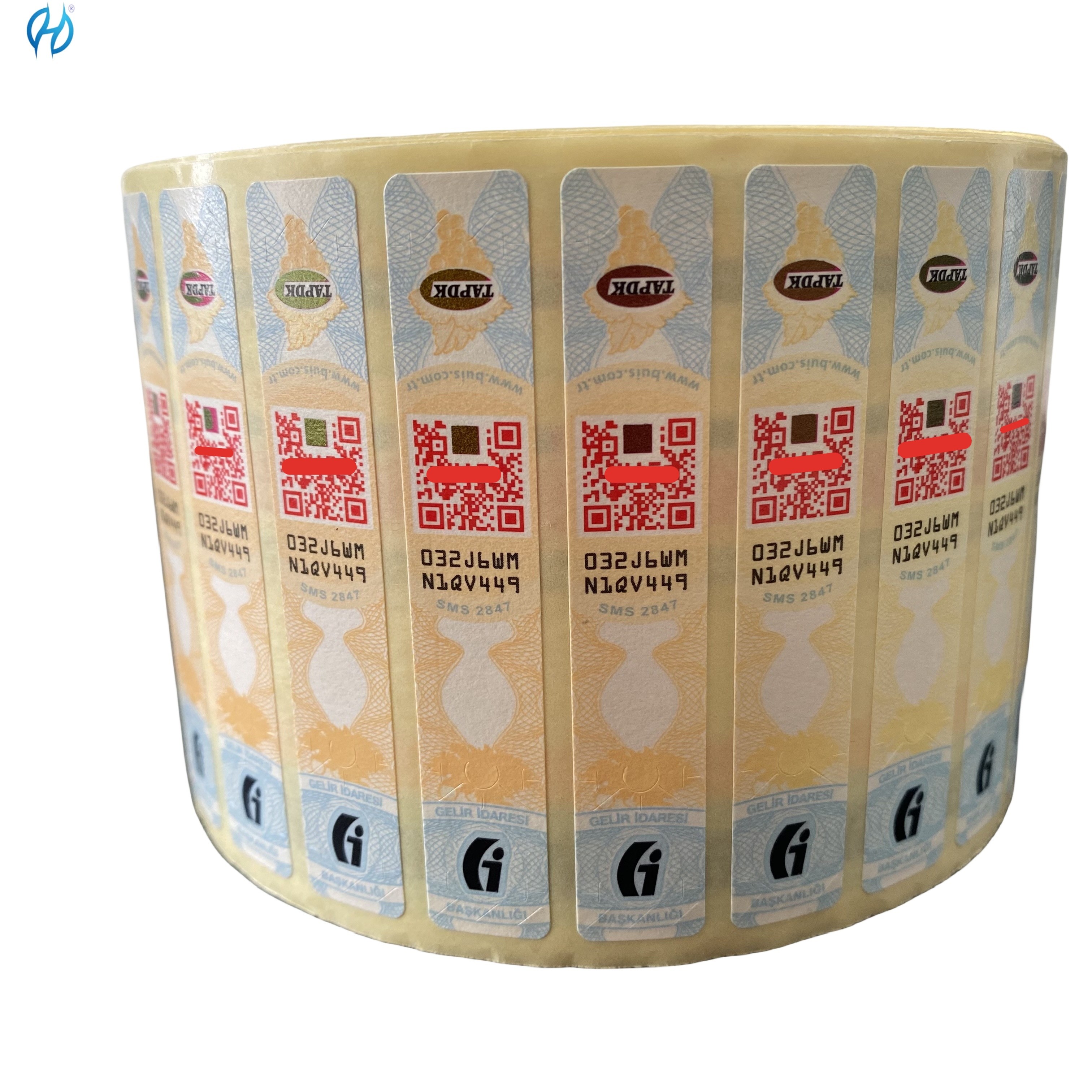 CMYK Pantone Color Printing Adhesive Security Custom Tax Stamps