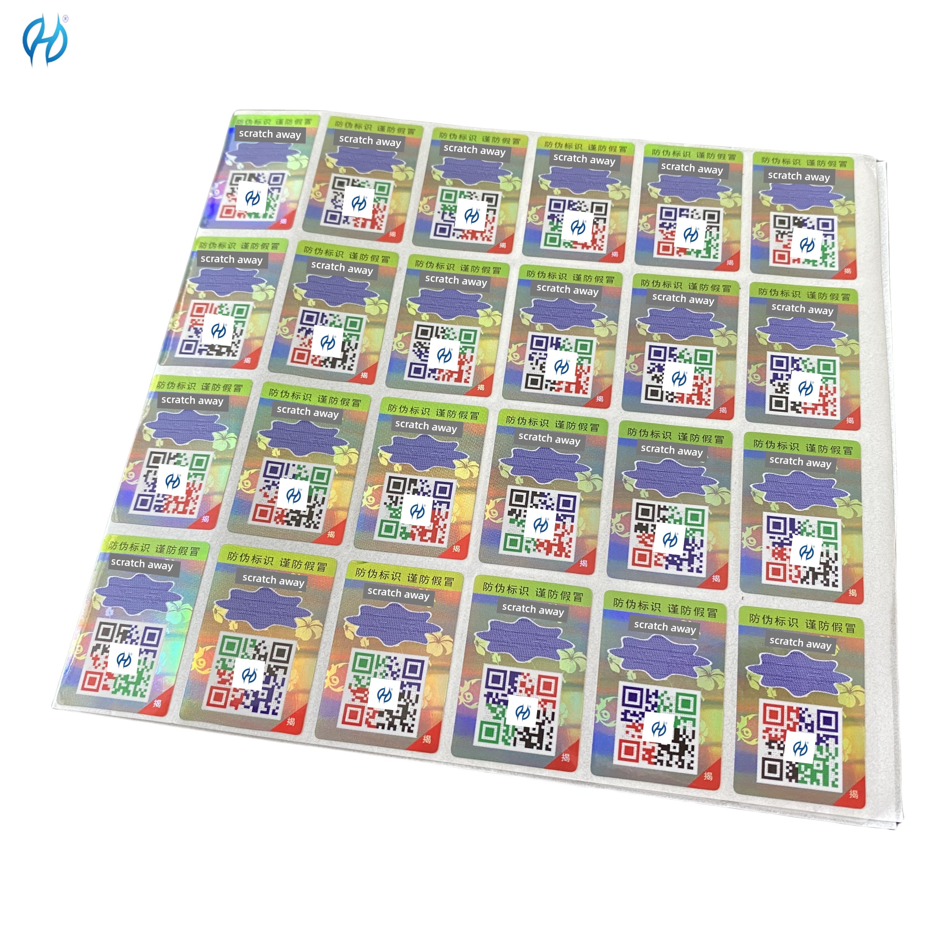 100000 MOQ 色の変更/色の変更 ホログラフィック税印ステッカー