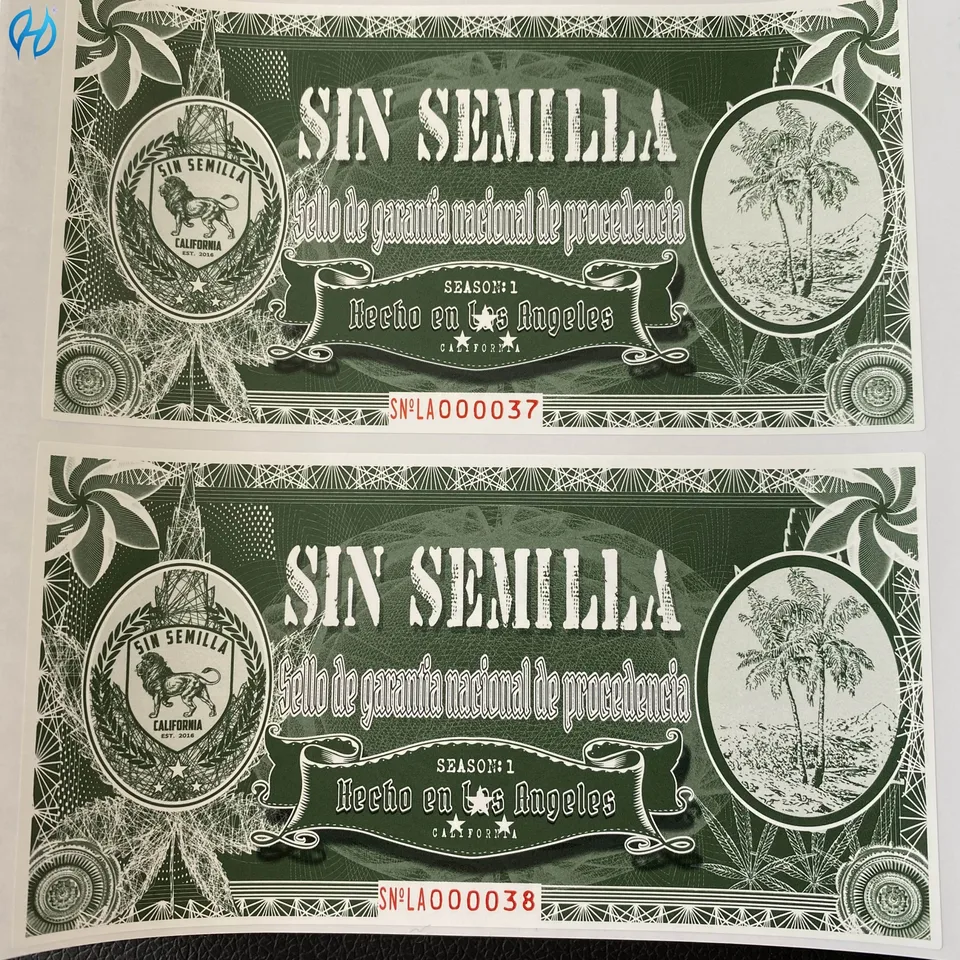 CMYK/Pantone Color Security Label Stickers With Silk Screen Printing