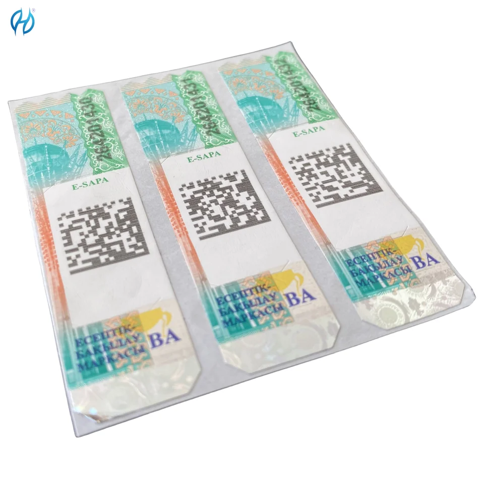 Fluorescent Text Tax Stamp Duty Turkey Darphane Verification QR Code ...