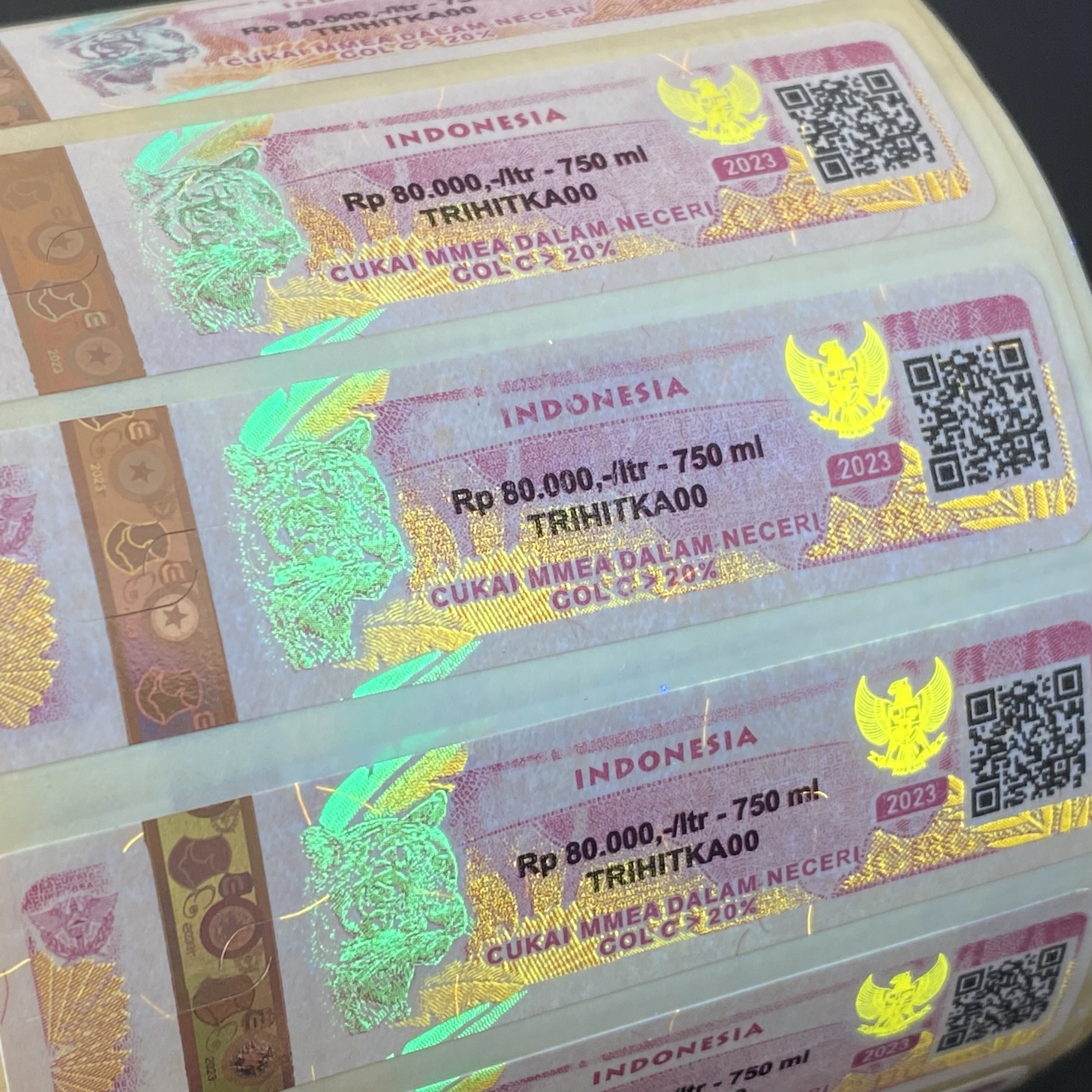CMYK Pantone Color Custom Tax Stamps With Holographic Security Design ...