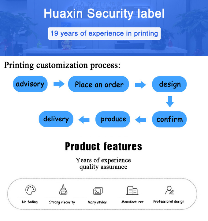 Rainbow Gradient Security Label Stickers Microtext Waterproof Sticker ...